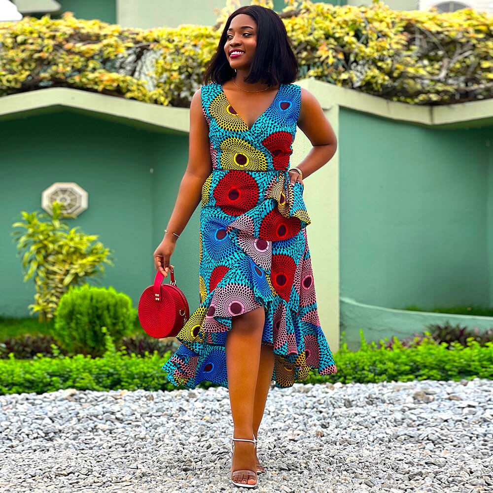 African Wrap Dress Ankara Print – SHENBOLEN